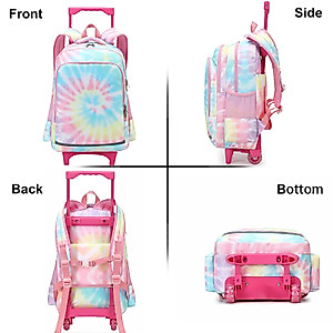 CAMTOP Rolling Backpack With Matching Lunch Bag Kids Luggage Carry On Girls Boys School Bookbags Wheeled Backpack Set