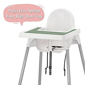 Kalovin High Chair Placemat for IKEA Antilop Baby High Chair, Silicone Placemats, High Chair Tray Finger Foods Placemat for Babies, Toddlers (Sage)