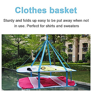 2 Tier Folded Mesh Clothes Hanging Dryer Sweater Drying Rack,Windproof Laundry Drying Rack,Foldable Hanging Mesh Dryer for Underwear Lingerie Sweater Outdoor, Indoor(blue,size:30.7x24x23.6inch)