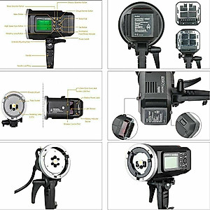 Godox AD600BM Bowens Mount 600Ws GN87 HSS Outdoor Flash Strobe Light with 2.4G Wireless X System, 8700mAh Battery, W/Godox CB-09 Carrying Bag and Godox PB-600 Portable Flash Bag