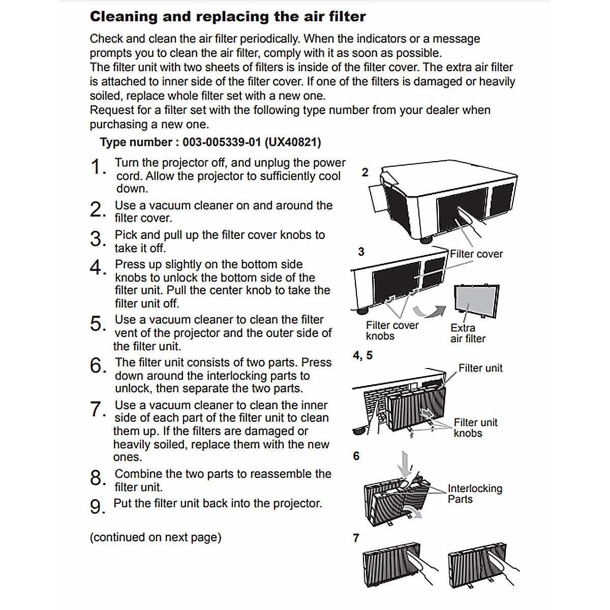 AWO UX40821 / 003-005339-01 Replacement Air Dust Filter for CHRISTIE LW651i,LW651i-D,LW751i,LW751i-D,LWU601i,LWU601i-D,LWU701i,LX801i HITACHI CP-WU8600B,CP-WU8700W,CP-WX8650B,CP-X8800B,CP-X8800W