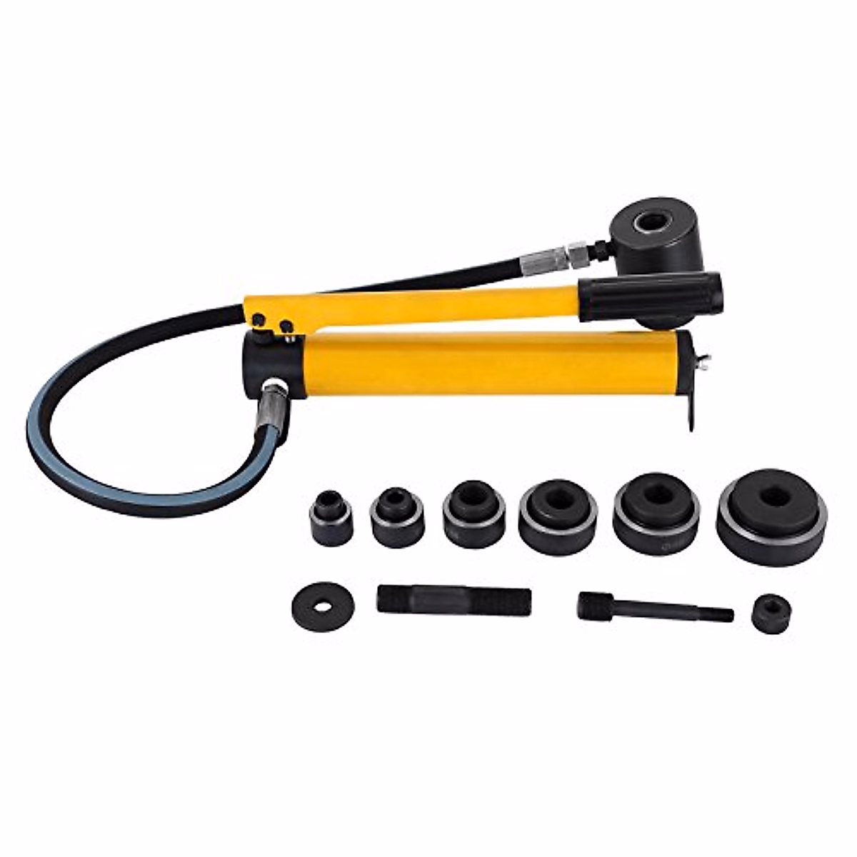 Mophorn 10 Ton 1/2" to 2" Hydraulic Knockout Punch Driver Tool Kit Electrical Conduit Hole Cutter Set KO Tool Kit with 6 Dies Hole Complete Tool (Knockout Punches)
