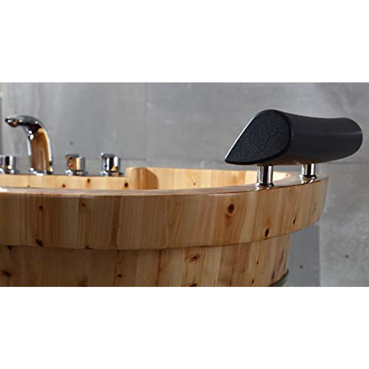 Alfi Brand AB1130 2 Person Free Standing Cedar Wooden Bathtub with Fixtures & Headrests, 65"L x 30.75"W x 23.63"H, Natural Wood