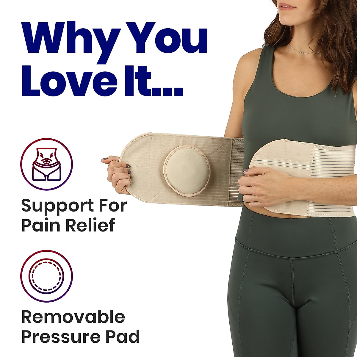 Hernia Belt for Men or Women | C Section Belly Binder &amp; Abdominal Binder | Post Surgery &amp; Pregnancy Tummy Tuck | Hysterectomy, Umbilical Hernia | Postpartum Belly Band &amp; Belly Wrap | (L/XL)