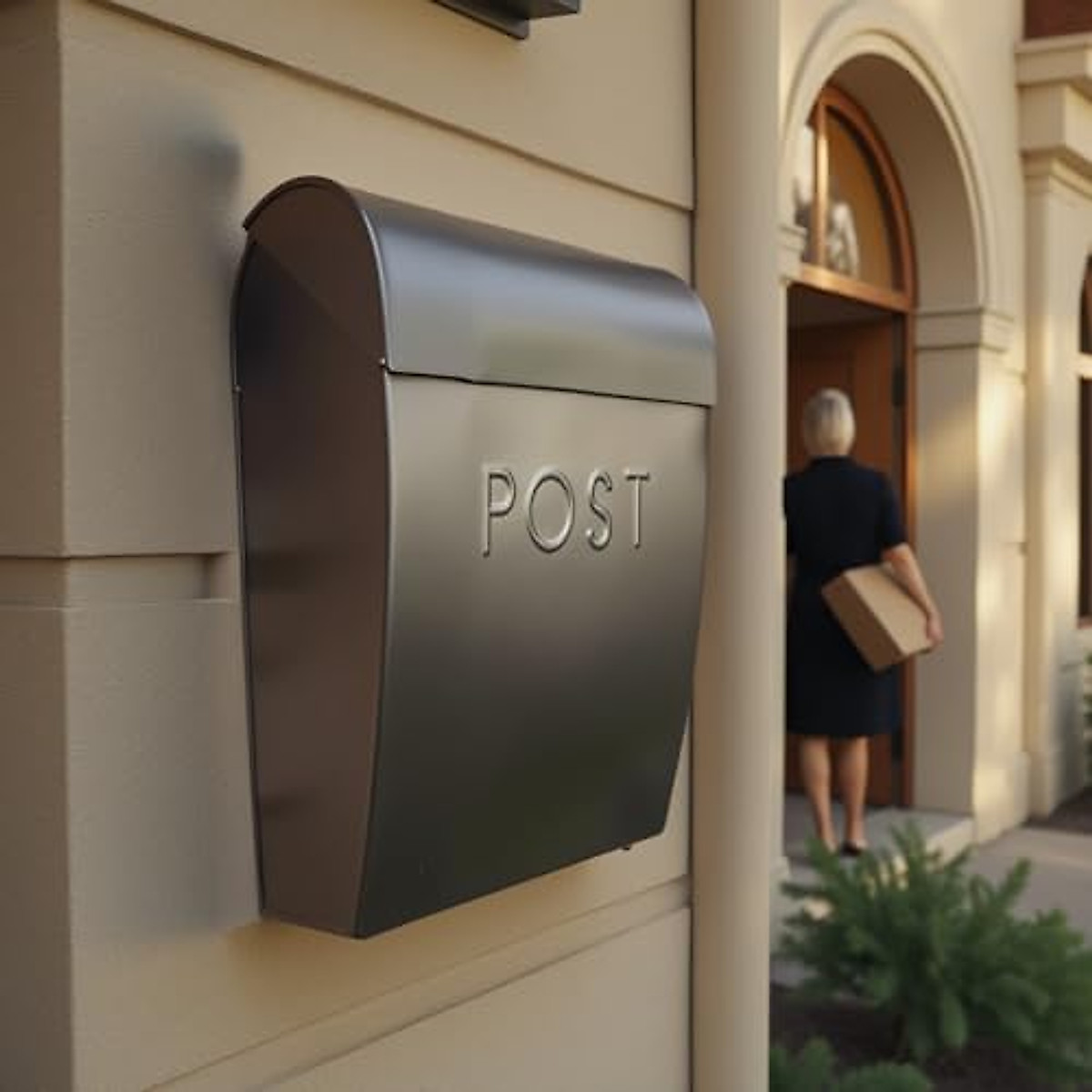 NACH Large Wall Mount Mailbox, 5.07 x 12.44 x 5.39 inches, Black Mailboxes for Outside Wall Mount, Waterproof Mailbox - The Sylvia Mailbox