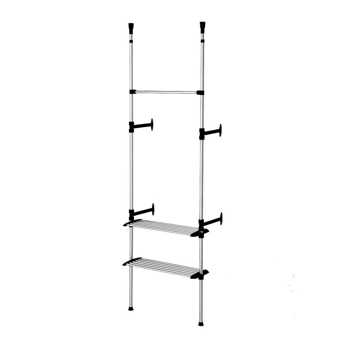 ORE International NS-1115-60 2-Tier Telescopic Clothes Rack, Silver