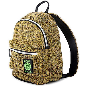 DIME BAGS Festy Bound Mini Hemp Backpack | Stylish Mini Backpack with Secret Pocket (Static Amber)