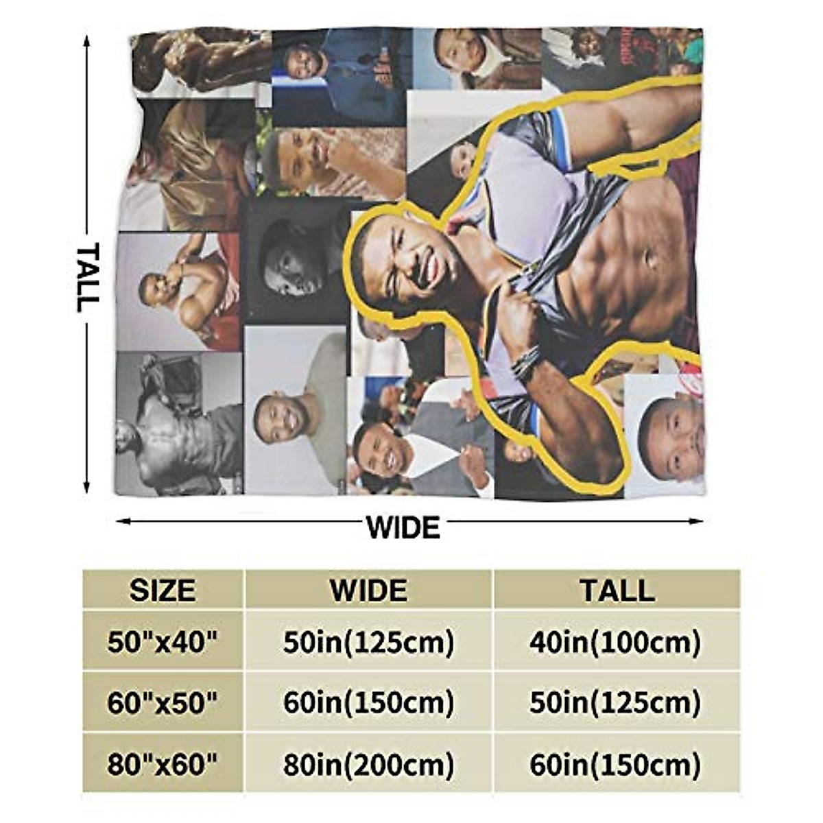 Michael B. Jordan Eric Stevens Soft and Comfortable Warm Fleece Blanket for Sofa,Office Bed car Camp Couch Cozy Plush Throw Blankets Beach Blankets (50"x40")