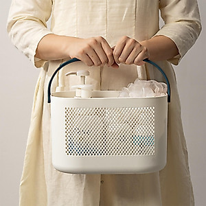 Shower Caddy Portable for College Dorm Room, Portable Shower Tote, Large Capacity Shower Organizer Basket with Handle, Drainage hole at Bottom, Multifunctional Storage Basket for Bathroom Kitchen