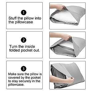 FLXXIE Body Pillow Cover - Super Soft Microfiber 20x54 Body Pillow Case - Envelope Closure, Wrinkle, Stain Resistant Dark Grey Body Pillow Cover, 20x54, Dark Grey