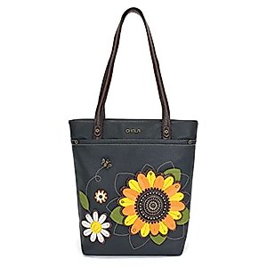 Chala Group Chala Deluxe Vegan Leather Every Day Tote Bag Purse : 13.5 x 14 inches (Sunflower), Multi
