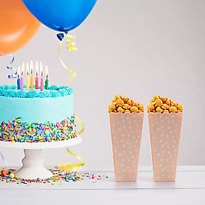 Tebery 21 Pack Plastic Open-Top Popcorn Boxes, 7.7" Tall x 4" Square Pink Reusable Popcorn Container for Home Movie Theaters, and Parties