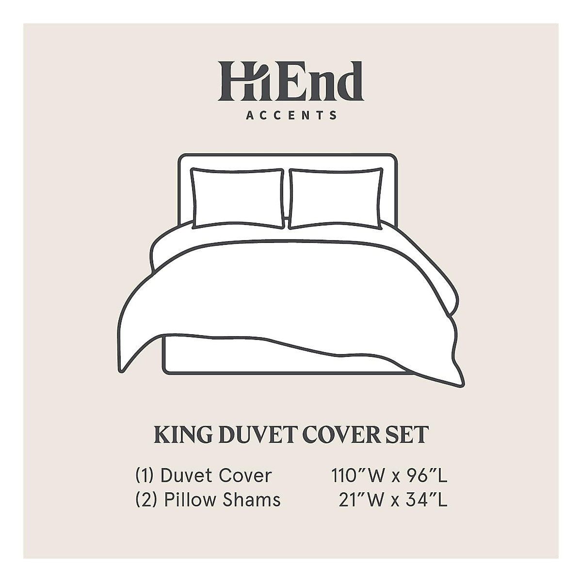 HiEnd Accents Linen Duvet Cover Set 100% French Flax Linen Duvet Covers King, Orange Caramel Solid Color Breathable Durable Cooling Linen Bedding Set with 1 Linen Comforter Cover and 2 Shams