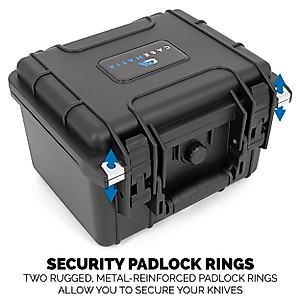 CASEMATIX Graded Card Case Fits 40 BGS PSA Slab Sleeves Graded Sports Trading Cards or 150 Top Loader Cards, IPX7 Waterproof Graded Sports Card Case and Trading Card Box With Dividers