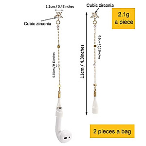 Airpod Earrings Anti Lost Earring Strap for Airpods (Need Ear Hole) Anti Lost Strap for Airpods Pro, Wireless Earhooks Earbuds Earphone Holder Connector, Compatible with Airpods 1 2 3