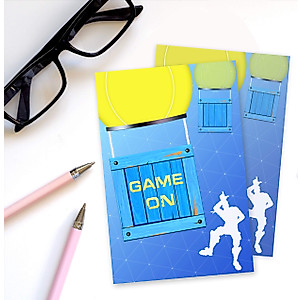 Yangmics Direct 30 Pack Gaming Party Invitations with Envelops - Video Game Invitations for Kids Boys - Video Game Party Supplies