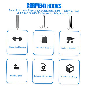 1pc Door Hook Double Sides Hooks Organizer Hooks Punch- Hook Punch Storage Hook Bathroom Hanger Hanging Hook Back Door Hanger Glass Door Hanger Towel Hooks