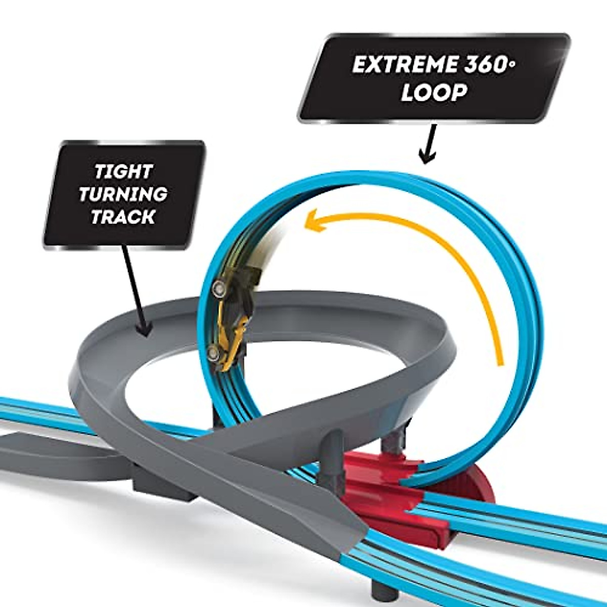 Driven by Battat – Toy Car Racing Loop Playset – 28Pc Toy Racing Loop Set – Race Car Toys and Playsets for Kids – Pullback Cars – 3 Years + – Turbo Dash (28pc)