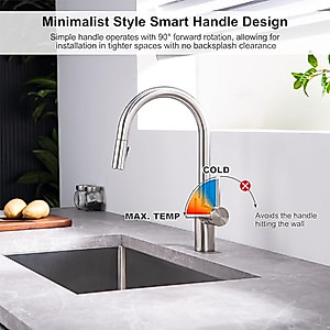 Darnok 79724SS Costa Brushed Nickel Kitchen Faucet with Pull Down Sprayer, 15-Inch High Arc Single Handle Kitchen Sink Faucet, Stainless Steel