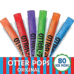 Otter Pops Freezer Ice Bars, Fat Free Ice Pops, Original Flavors (80-1 oz pops)