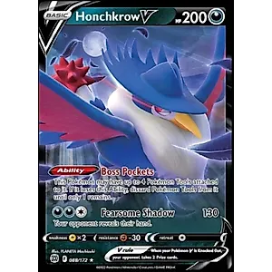 Honchkrow V 088/172 Brilliant Stars - Ultra Rare Pokemon Card - Holo Foil