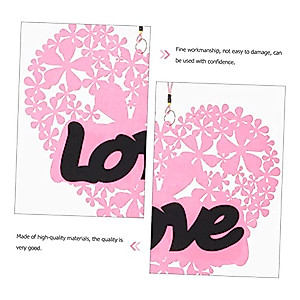 DECHOUS 4pcs Pendant Heart Pendant Romantic Gifts Christmas Decorations Indoor Hanging Felt Heart Ornaments Valentine Party Decoration Heart Banner Streamer Felt Cloth Pink Hanging Decor