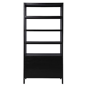 SEI Furniture Carondale Bookshelf, Standard, Black, Gold, Natural