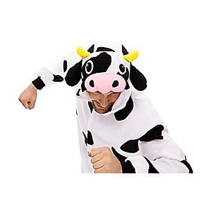 CANASOUR Halloween Custume Adult Anime Cow Polyster Women's Onesie Costume (X-Large, Cow)