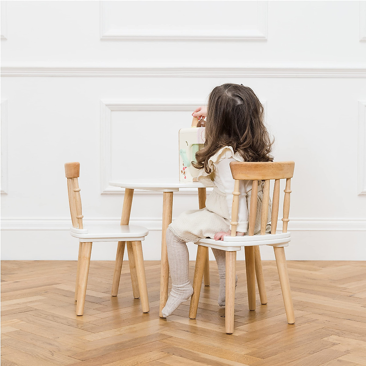 Le Toy Van Table & Chairs, One Size, White & Natural Wood