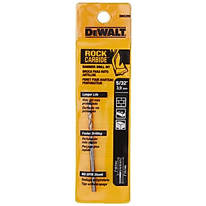 DEWALT DW5209 Drill Bit Premium Percussion Carbide Bit, 5/32-Inch By 3-Inch