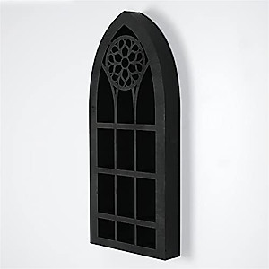 Floating Shelves Wall Mounted Gothic Boho Wall Hanging Decoration Black Creative Fairytale Essential Oil Shelf Old Church Window Crystal Wall Shelf for Living Room Bathroom Home