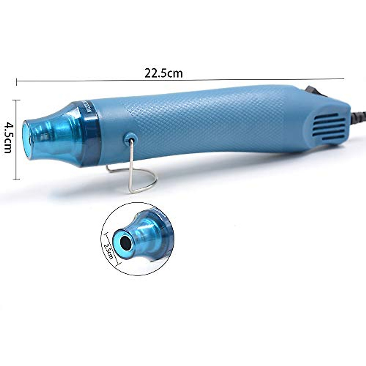 mofa emboss Heat Gun, Hot Air Gun Tools Shrink Gun with Stand For DIY Embossing And Drying Paint Multi-Purpose Electric Heating Nozzle 300W 110V (Blue,Blue)