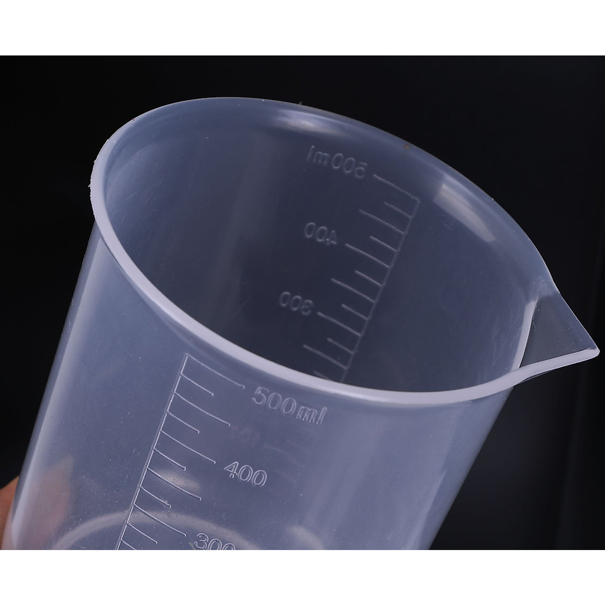 Shapenty 5 Sizes 50ml / 100ml /250ml /500ml /1000ml Capacity Clear Plastic Graduated Measuring Beaker Set Liquid Cup Container, 5PCS