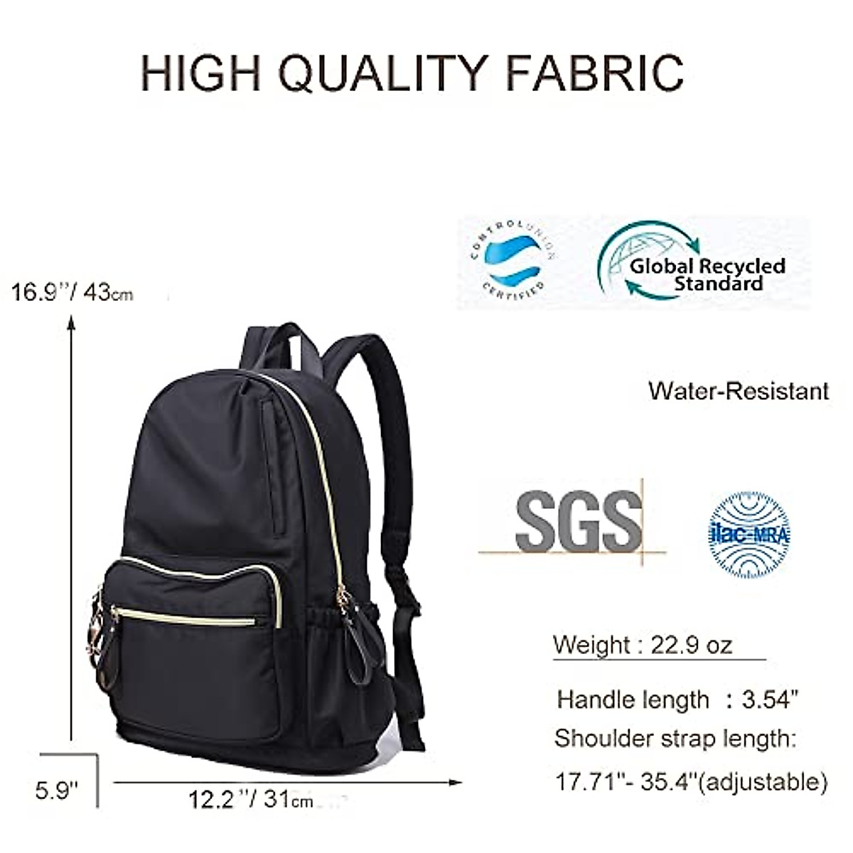 PAOIXEEL 14 Pockets Fashion Backpack, Anti-theft Water Resistance Lightweight Diaper Bag Backpack for Casual Daypack Outdoor