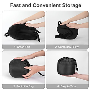 Travel Neck Pillow, Best Memory Foam Airplane Pillow for Head Support Soft Adjustable Pillow for Plane, Car & Home Recliner Use (Black)