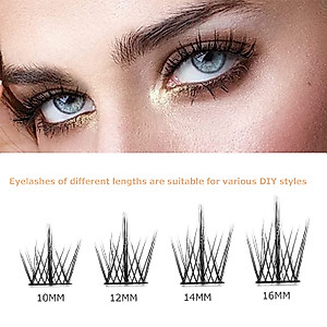 Lash Clusters Diy Eyelash Extensions: 100pcs Lash Extension Clusters D Curl Mix 10-16mm, Natural Thin Band & Soft, DIY Eyelashes Extension at Home