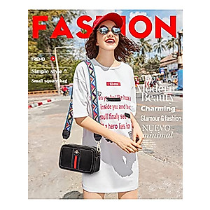 UEOE Crossbody Bags for Women,PU Leather Crossbody Purses for Women,Shoulder Bag Retro Classic Purse Clutch Shoulder Tote HandBag (BLACK)