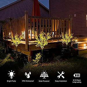 Neporal Solar Garden Lights Outdoor Decorative, Solar Flowers Lights Dusk to Dawn, Solar Garden Stake Lights Waterproof IP65, Solar Powered Flower Lights for Patio, Garden, Yard, Lawn, Pathway