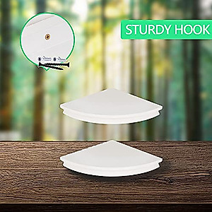 Coral Flower Wall Mounted Floating Shelves, Set of 2, Display Ledge, Classic Rack for Room/Kitchen/Office, White