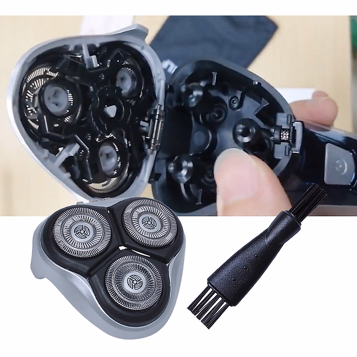 SW-S7105 Replacement Shaver Head Blades Compatible with All Sweet-LF Waterproof Electric Razors SW-S7105 SWSBK7105 Wet & Dry Shavers with Clean Brush