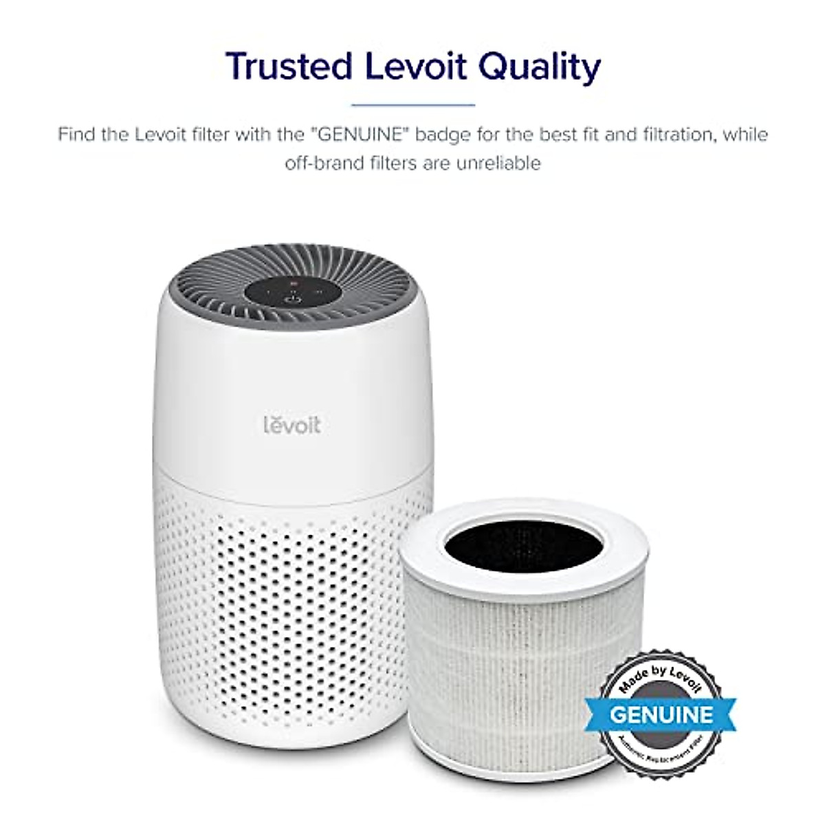 LEVOIT Core Mini Air Purifier Replacement Filter, 3-in-1 HEPA, High-Efficiency Activated Carbon, Core Mini-RF, 1 Pack, White