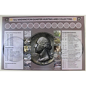 U.S. Washington Quarter Hunting and Collecting 11" x 17" Coin Roll Laminated Mat