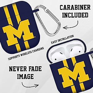 AFFINITY BANDS Michigan Wolverines HD Case Cover Compatible with Apple AirPods Gen 1 & 2 (Stripes)