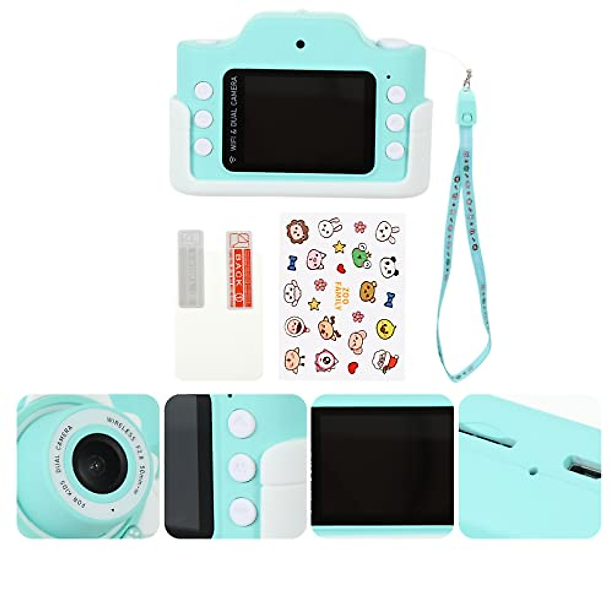 Lurrose Childs Camera Cartoon Digital High Definition: Cartoon Kids, Blue Rechargeable Video Recorder, 32g Mini Kid Toys for New Year Birthday Festival Souvenir Girl Toddler Toys