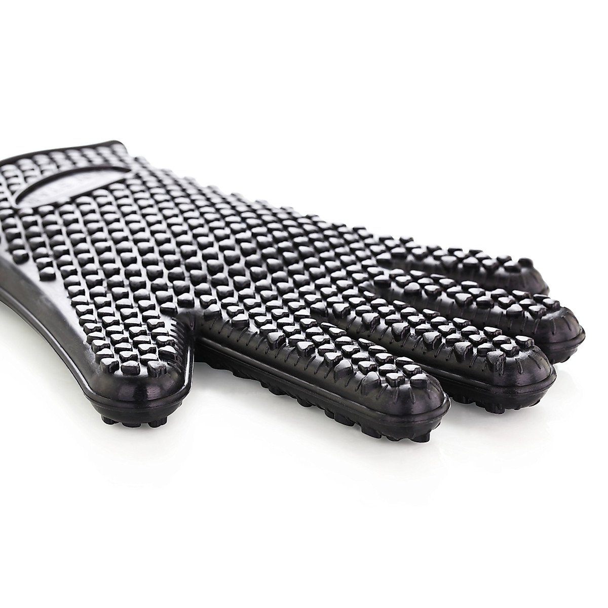 New Star Foodservice 32383 Commercial Grade Silicone Oven Mitts, Black, Set of 2