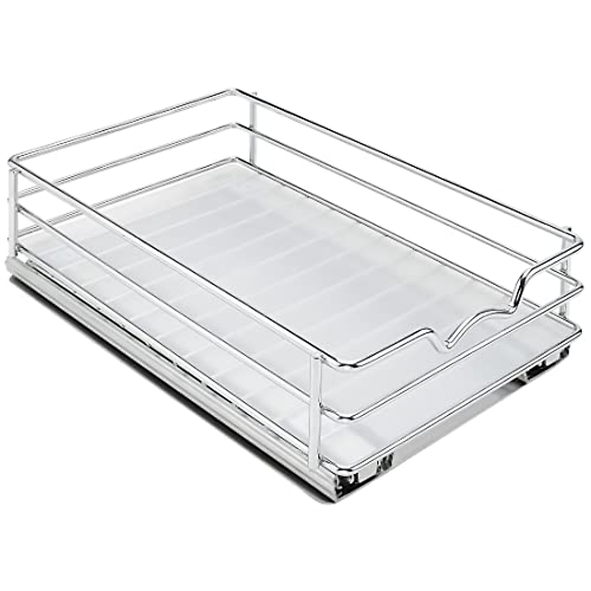 HOLD N' STORAGE Premium Pull-Out Spice Rack - 6.5"Wx10.5"D - Anti-Rust Chrome Finish - Heavy Duty with 5-Year Limited Warranty- Fits 2 Rows of Standard Spice Jars