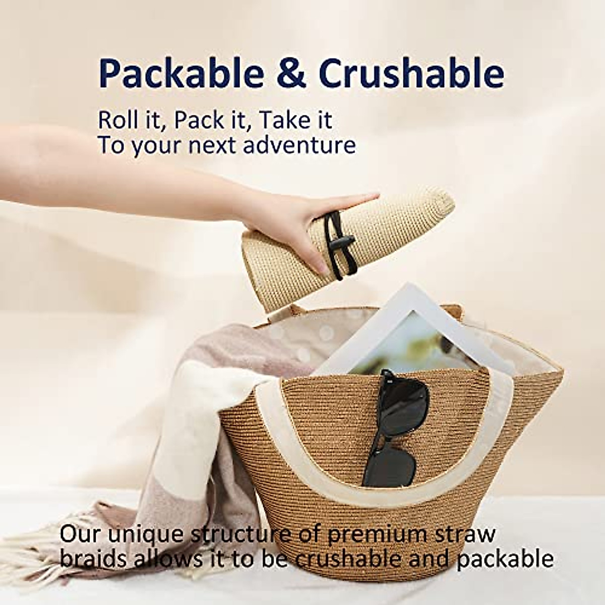 Joywant Womens Sun Hats Lanyard UPF 50+ Beach Hats for Women