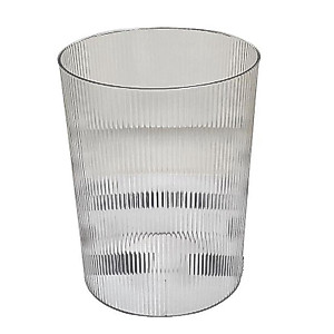 JOROBURO Transparent Trash Can, Multipurpose Stylish Simple Round Shape Large Capacity Waste Basket, Space Saving Trash Wastebasket Garbage Container Bin for Bathroom Bedroom Kitchen Office