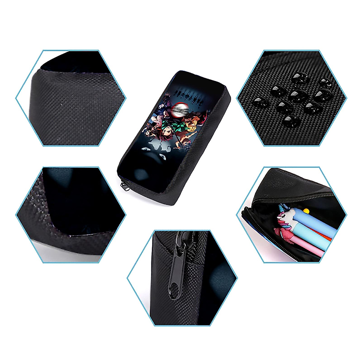 Togrosy Anime Backpack With Pencil Case Set Large Capacity Sports Cosplay Nezuko Backpacks Travel Bag Gifts 16 Inch