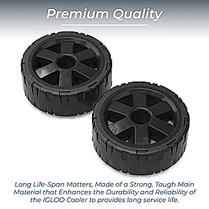 ZAITOE Heavy-Duty Cooler Wheels Replacement for Igloo 5 Gal Beverage Rollers, Igloo Ice Cube 60 QT & 70 QT Rollers, 4 Inch, Black (2 Pack)